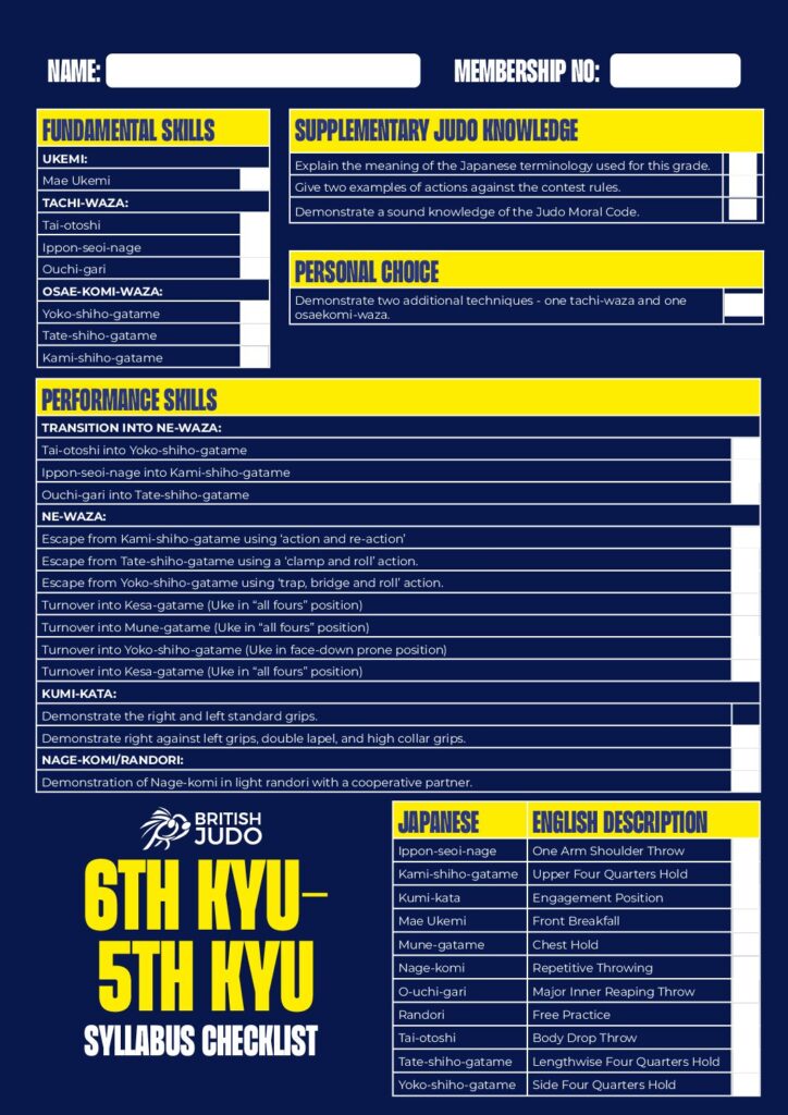 Kyu Grade Scheme - British Judo Association