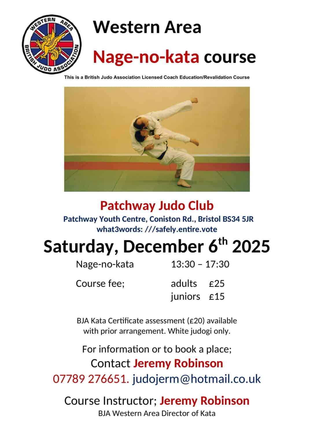 Nage-no-Kata - 6 Dec 25 - Bristol - British Judo Association